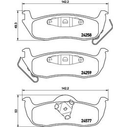 Hella Bremsbelagsatz, Scheibenbremse 8db355012181 f&uuml;r Chrysler JEEP