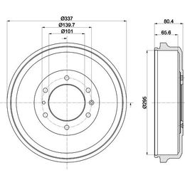 Hella Bremstrommel 8dt355302661 f&uuml;r ISUZU