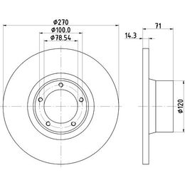 Hella Bremsscheibe 8dd355100291 270mm 14mm f&uuml;r Ford AMC