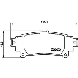 Hella Bremsbelagsatz, Scheibenbremse 8db355020001 f&uuml;r TOYOTA LEXUS