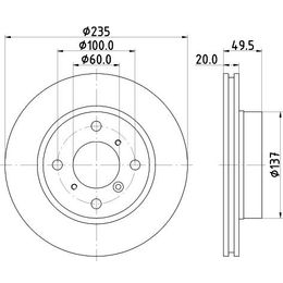Hella Bremsscheibe 8dd355106231 235mm 20mm f&uuml;r Suzuki