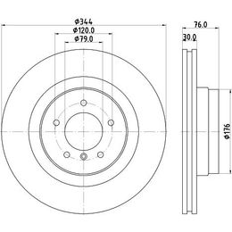 Hella Bremsscheibe 8dd355115961 344mm 30mm f&uuml;r LAND ROVER