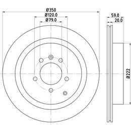 Hella Bremsscheibe 8dd355118781 350mm 20mm f&uuml;r LAND ROVER