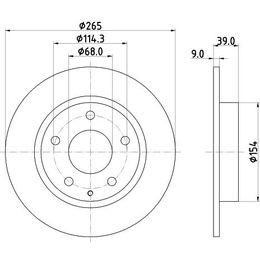 Hella Bremsscheibe 8dd355120461 265mm 9mm f&uuml;r MAZDA (CHANGAN)