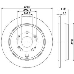 Hella Bremsscheibe 8dd355118901 305mm 9mm f&uuml;r HONDA (GAC) ACURA