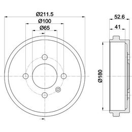 Hella Bremstrommel 8dt355301561 Hinterachse f&uuml;r VW