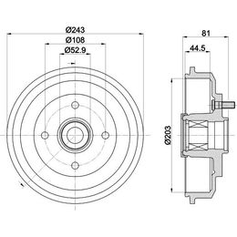Hella Bremstrommel 8dt355302751 f&uuml;r Ford MAZDA