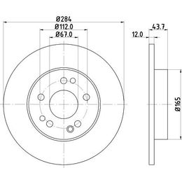 Hella Bremsscheibe 8dd355100931 284mm 12mm f&uuml;r Mercedes AMC