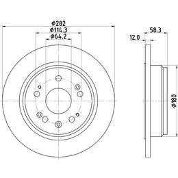 Hella Bremsscheibe 8dd355112451 282mm 12mm f&uuml;r HONDA