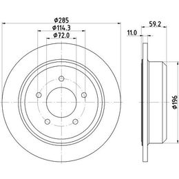 Hella Bremsscheibe 8dd355114801 285mm 11mm f&uuml;r JEEP