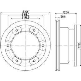 Hella Bremsscheibe 8dd355115551 306mm 28mm f&uuml;r Iveco