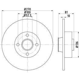 Hella Bremsscheibe 8dd355123271 270mm 10mm f&uuml;r RENAULT