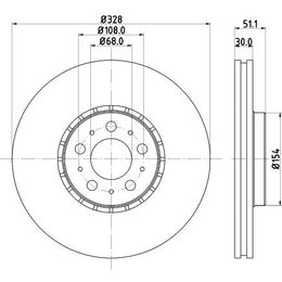 Hella Bremsscheibe 8dd355125581 328mm 30mm f&uuml;r Volvo ASIA