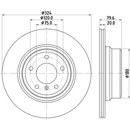 Hella Bremsscheibe 8dd355128531 324mm 20mm f&uuml;r BMW SSANGYONG