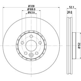Hella Bremsscheibe 8dd355129141 328mm 30mm f&uuml;r Volvo ASIA