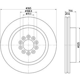 Hella Bremsscheibe 8dd355129191 365mm 32mm f&uuml;r JAGUAR