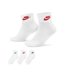 Sportsocken Nike Sportswear "U NK NSW EVERYDAY ESSENTIAL AN", Damen, Gr. S (34/37), wei&szlig; (multi, color), Obermaterial: 98% Polyester, 2% Elasthan, Socken Sportsocken, f&uuml;r vielseitige Aktivit&auml;ten, 3er-Pack, sportlicher Stil