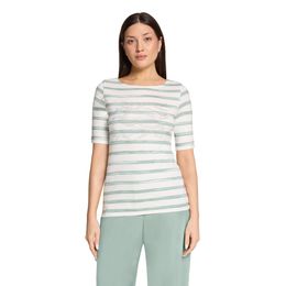 Kurzarmshirt Betty Barclay "Damen mit U-Boot-Ausschnitt", Damen, Gr. 40, cream, mint, Jersey, Obermaterial: 95% Viskose, 5% Elasthan, tailliert normal, U-Boot-Ausschnitt, Shirts