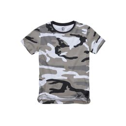 Kurzarmshirt Brandit "Brandit Unisex Kids T-Shirt", M&auml;dchen, Gr. 170/176, grau (urban), 100% Baumwolle, gemustert, normal, Rundhals, Shirts