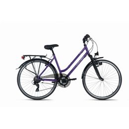 Trekkingrad Dacapo Gr. 48, lila, schwarz, Fahrr&auml;der, Damen, 48cm, 28 Zoll (71,12cm) hinten: 28 Zoll (71,12cm)