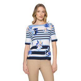 Kurzarmshirt Betty Barclay "Damen mit Ringel", Damen, Gr. 36, blau, wei&szlig;, Jersey, Obermaterial: 95% Viskose, 5% Elasthan, Basic, tailliert normal, U-Boot-Ausschnitt, Shirts
