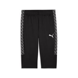 Trainingshose Puma "TEAMLIGA26 TRAINING 34 PANTS", Herren, Gr. L, N-Gr, schwarz (Puma schwarz, Puma wei&szlig;, flat schwarz gray), Sweatware, Obermaterial: 100% Polyester, mehrfarbig, slim fit 3/4-L&auml;nge, Hosen Trainingshose, atmungsaktives Material, mit Rei&szlig;verschlusstaschen