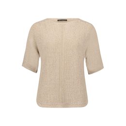 Kurzarmshirt Betty Barclay "Damen kurzarm", Damen, Gr. 36, grau beige, Strick, Obermaterial: 65% Polyacryl, 35% Polyamid, figurumspielend normal, U-Boot-Ausschnitt, Shirts