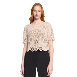 Kurzarmshirt Betty Barclay "Damen mit U-Boot-Ausschnitt", Damen, Gr. 40, beige, Strick, Obermaterial: 95% Baumwolle, 5% Polyamid, figurumspielend h&uuml;ftbedeckend, Rundhals, Shirts