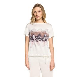 Kurzarmshirt Betty Barclay "Damen mit Aufdruck", Damen, Gr. 36, patch cream, braun, Jersey, Obermaterial: 95% Viskose, 5% Elasthan, figurumspielend normal, U-Boot-Ausschnitt, Shirts