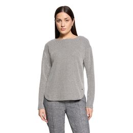 BETTY & CO Kurzarmshirt BETTY & CO "Damen mit Struktur", Damen, Gr. L, schwarz-wei&szlig; (schwarz, wei&szlig;), Obermaterial: 40% Polyester, 40% Baumwolle, 17% Viskose, 3% Elasthan, gerade normal, U-Boot-Ausschnitt, Shirts