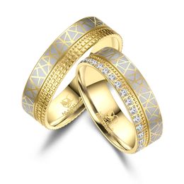Partnerring MARRYA "Edelstahl Ringe Trauringe Eheringe Partnerringe" Gr. 76, gold (herren ring, silber, gold), Fingerringe, Herren, 76, Edelstahl