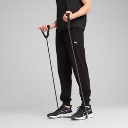 Trainingshose Puma "M TAD ESSENTIALS FRENCH TERRY JOGGER", Herren, Gr. L, N-Gr, schwarz (Puma schwarz), Sweatware, Obermaterial: 70% Baumwolle, 30% Polyester, regular fit normal, Hosen Trainingshose, f&uuml;r Training, mit elastischem Bund, mit offenen Eingrifftaschen