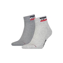 Levi's Kurzsocken LEVI'S "Socken 2er Pack", Damen, Gr. 39-42, grau, Obermaterial: 83% Baumwolle CO. 15% Polyamid PA. 2% Elasthan EL., Socken