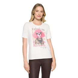 Kurzarmshirt Betty Barclay "Damen mit Placement", Damen, Gr. 40, patch cream, pink, Jersey, Obermaterial: 95% Baumwolle, 5% Elasthan, tailliert normal, Rundhals, Shirts