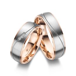 Partnerring MARRYA "Titan Ringe Trauringe Eheringe Partnerringe" Gr. 48, damen ring, silber, ros&eacute;, Fingerringe, Herren, 48, Titan