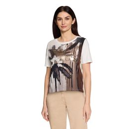 Kurzarmshirt Betty Barclay "Damen mit Aufdruck", Damen, Gr. 36, patch cream, schwarz, Jersey, Obermaterial: 100% Baumwolle, gerade normal, Rundhals, Shirts