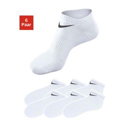 Sneakersocken Nike "SX7679-100", M&auml;dchen, Gr. XL (46/50), wei&szlig;, Baumwolle, Elasthan, Polyamid, Polyester, elastisch, Socken Sneakersocken, ohne Frottee, mit mittelfu&szlig;gummi, elastisches Material
