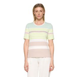Kurzarmshirt Betty Barclay "Damen mit Ringel", Damen, Gr. 36, beige, gr&uuml;n, Jersey, Obermaterial: 95% Baumwolle, 05% Elasthan, tailliert normal, Rundhals, Shirts