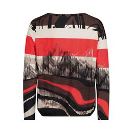 Kurzarmshirt Betty Barclay "Damen mit Gummizug", Damen, Gr. 36, rot, schwarz, Jersey, Obermaterial: 95% Viskose, 5% Elasthan, figurumspielend normal, U-Boot-Ausschnitt, Shirts
