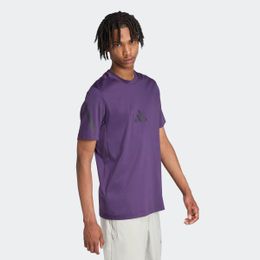 T-Shirt adidas Sportswear "ADIDAS Z.N.E", Herren, Gr. L, aurora plum, Obermaterial: 100% Baumwolle, normal, Rundhals, Shirts T-Shirt, sportlicher Stil, Kurzarm, aus Baumwolle, ohne Verschluss