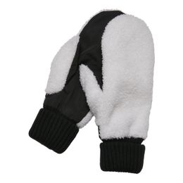 Baumwollhandschuhe Urban Classics "Urban Classics Unisex Basic Sherpa Gloves", Damen, Gr. S/M, schwarz, sanftes wei&szlig;, 80% Polyester, 20% Polyacryl, Handschuhe