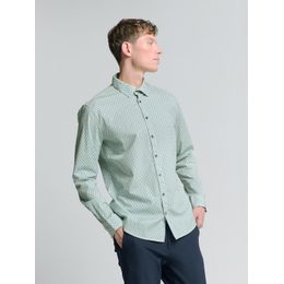 Langarmhemd NO EXCESS "NO EXCESS Stretchhemd mit Print Shirt Stretch Allover Printed", Herren, Gr. XL, Normalgr&ouml;&szlig;en, blau (himmelblau), 97% Baumwolle, 3% Elasthan, regular fit, Hemden