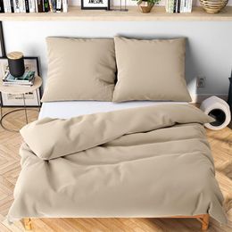 Bettw&auml;sche WOLKENFELD "Allergiker Bettw&auml;sche, unfassbar weich", beige, B/L: 200cm x 200cm, 1 Stk., 2 Stk., Microfaser, B/L: 80cm x 80cm & 80cm x 80cm, 3 tlg., Microfaser, Obermaterial: 100% Polyester, Bettw&auml;sche, Bettw&auml;sche, 135x200 cm, 155x220 & &Uuml;bergr&ouml;&szlig;en I inkl. Kissenbez&uuml;ge 80x80 I Uni