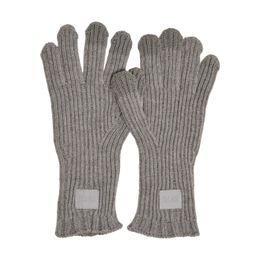 Baumwollhandschuhe Urban Classics "Urban Classics Unisex Knitted Wool Mix Smart Gloves", Damen, Gr. L/XL, erdgrau, 100% Polyacryl, Handschuhe