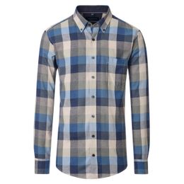Langarmhemd Casamoda "Casamoda Freizeithemd kariert", Herren, Gr. L, Normalgr&ouml;&szlig;en, blau, 100% Baumwolle, kariert, comfort fit, Hemden