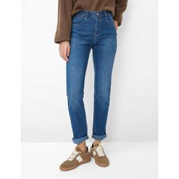 Brax Damen Five-Pocket-Hose Style CAROLA USED REGULAR BLUE, denim blau, Gr. 38L