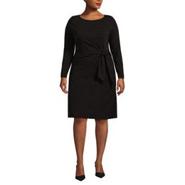 LANDS' END Baumwolle/Modal-Kleid mit Zierschleife, Damen,  Schwarz, Baumwolle Modal, by Lands' End