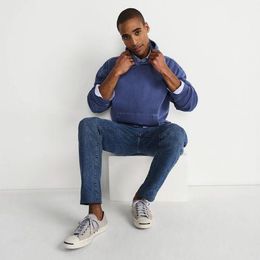 LANDS' END Straight Fit Stretch-Denim Jeans, Herren,  Blau, Baumwoll-Mischung, by Lands' End