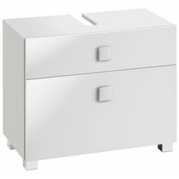 Waschbeckenunterschrank Schildmeyer "Quadra", wei&szlig; (wei&szlig; glanz, wei&szlig; glanz), B:65cm H:53cm T:34,5cm, Schr&auml;nke, Waschbeckenunterschrank