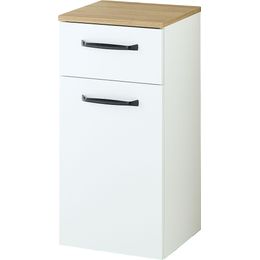 Unterschrank SAPHIR "Quickset 500, Badschrank 32,4 cm, 1 T&uuml;r und 1 Schublade", wei&szlig; matt, B:32,4cm H:67,4cm T:32,1cm, Holzwerkstoff, Schr&auml;nke, Unterschrank, Badezimmerschrank, 1 Einlegeboden